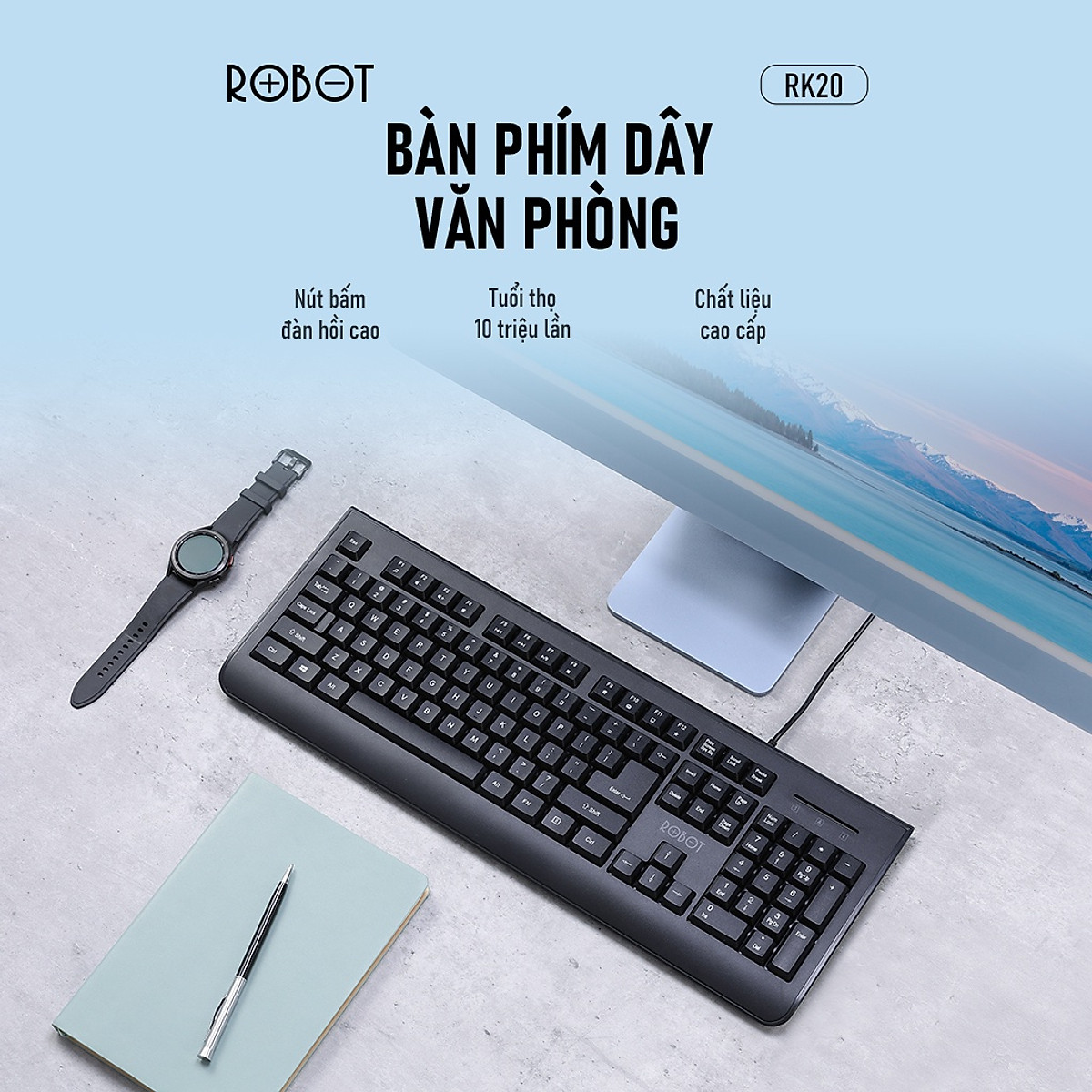 Bàn Phím máy tính có Dây ROBOT RK20 - Điện Thoại Di Động MINH ĐỨC