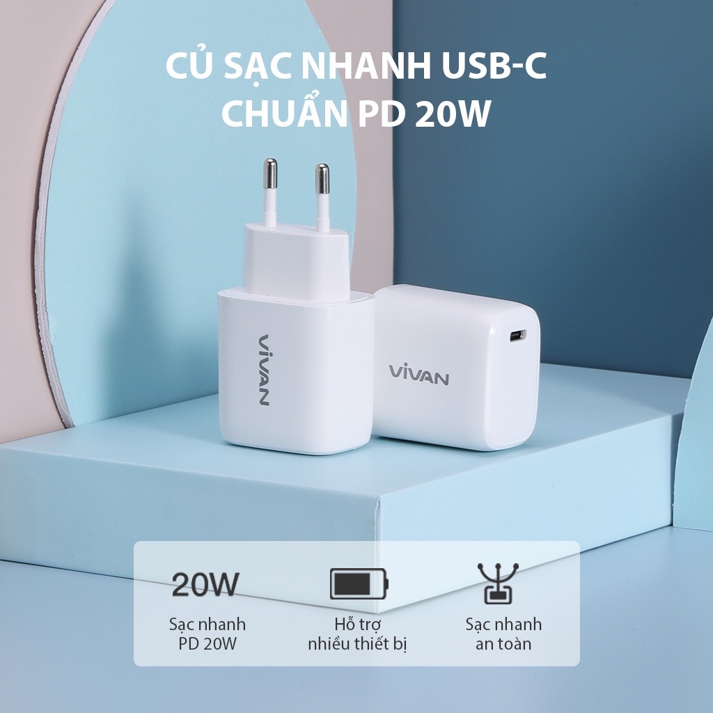 Củ sạc nhanh VIVAN Power 20 - Điện Thoại Di Động MINH ĐỨC
